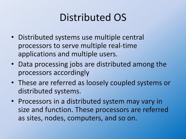 Operating system 09 distributed operating system | PPT