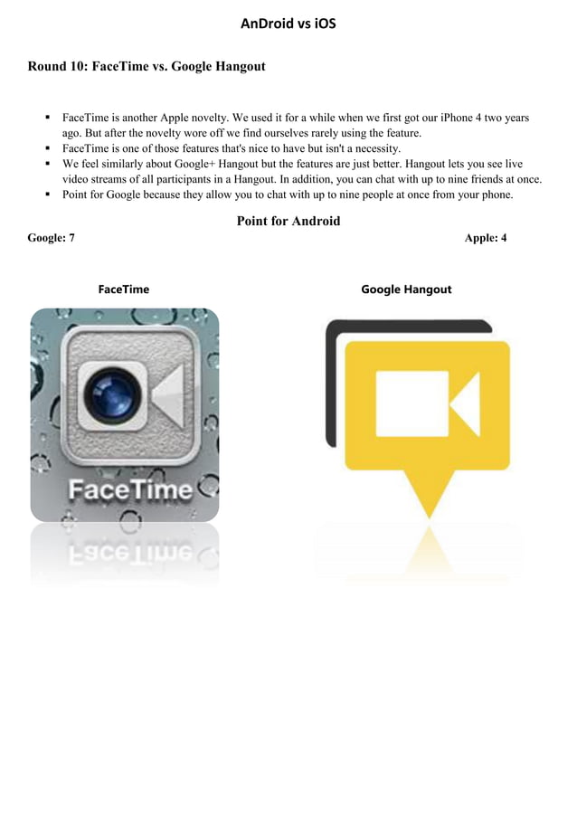 Android vs. IOS: Comparing features & functions | PDF