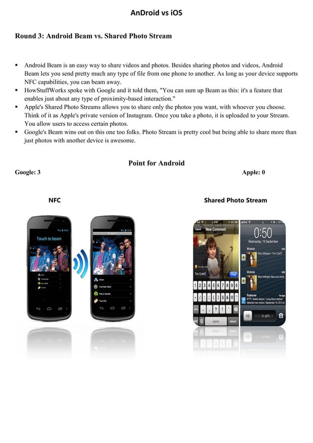 Android vs. IOS: Comparing features & functions | PDF