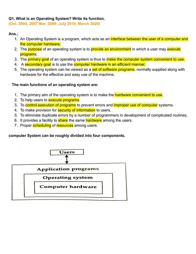 Hsc computer science chap 1 Operating System (1).pdf | Operating Systems | Computer Software and ...