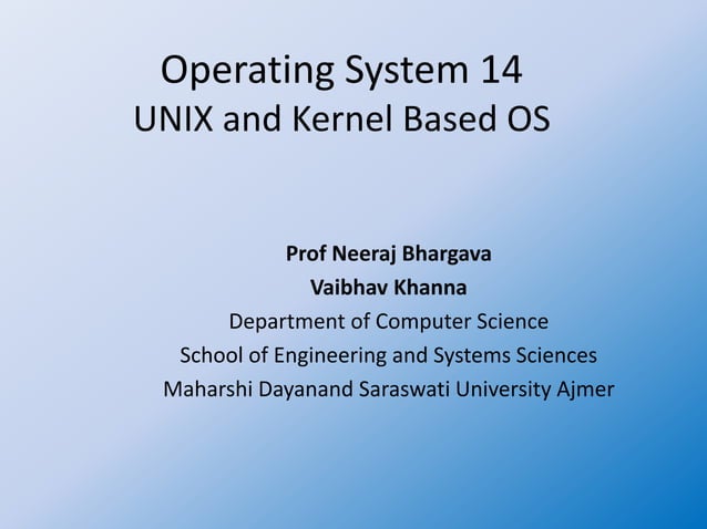Operating system 14 unix and kernel based os | PPTX | Operating Systems | Computer Software and ...