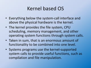 Operating system 15 micro kernel based os | PPTX