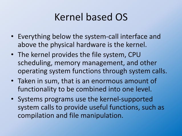 Operating System 15 Micro Kernel Based Os Pptx Operating Systems Computer Software And