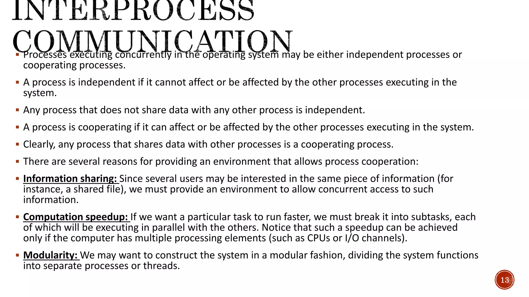 Operating system - Process and its concepts | PPTX