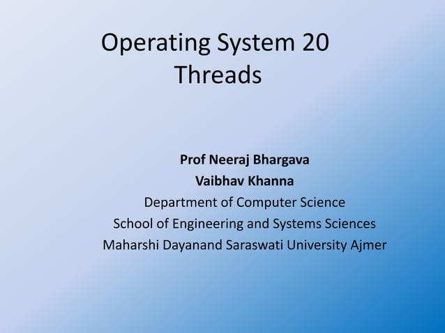 Operating system 20 threads | PPT