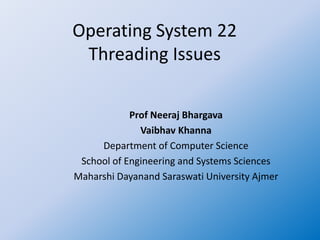 Operating system 22 threading issues | PPTX