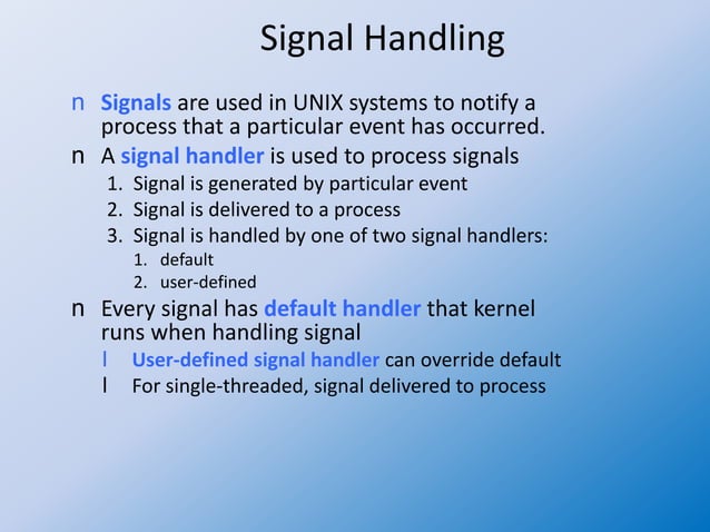 Operating System 22 Threading Issues Pptx Operating Systems Computer Software And Applications
