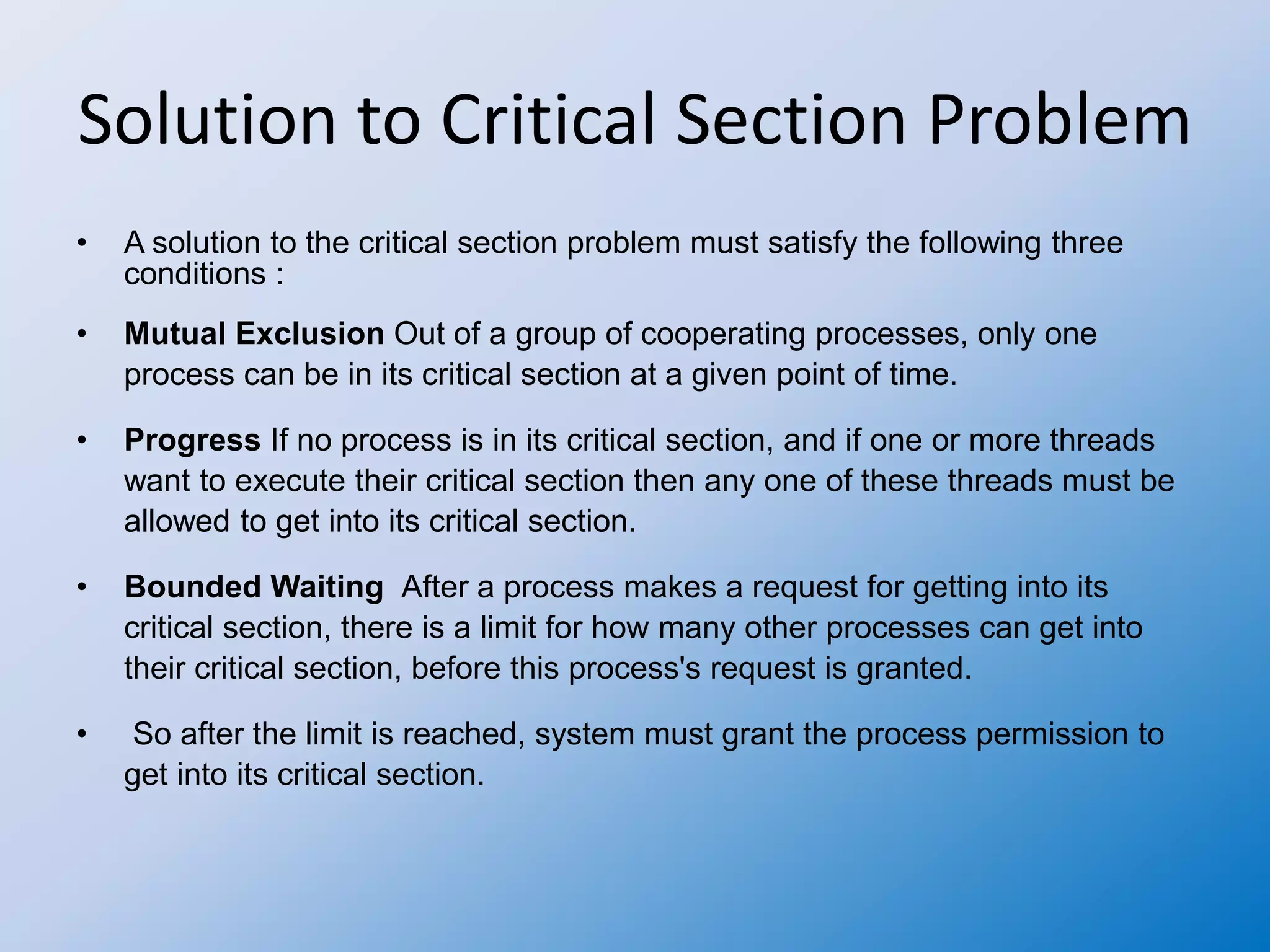 Operating System 23 Process Synchronization Ppt