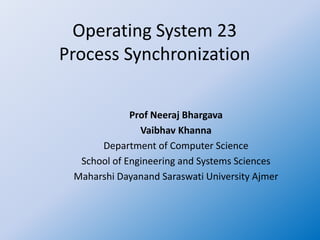 Operating system 23 process synchronization | PPT