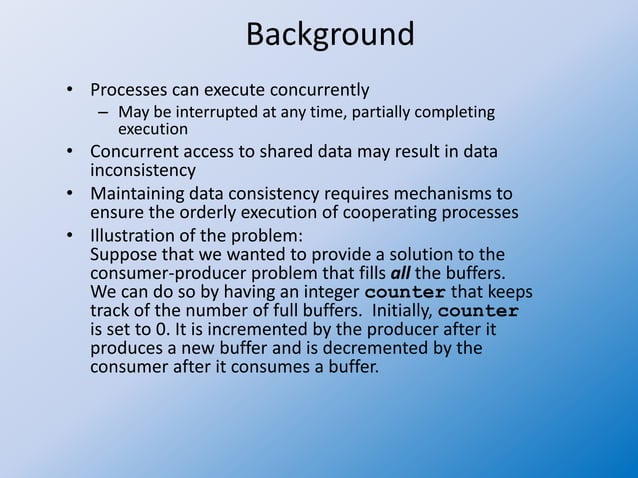 Operating System 23 Process Synchronization Ppt