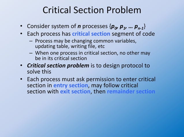Operating System 23 Process Synchronization Ppt