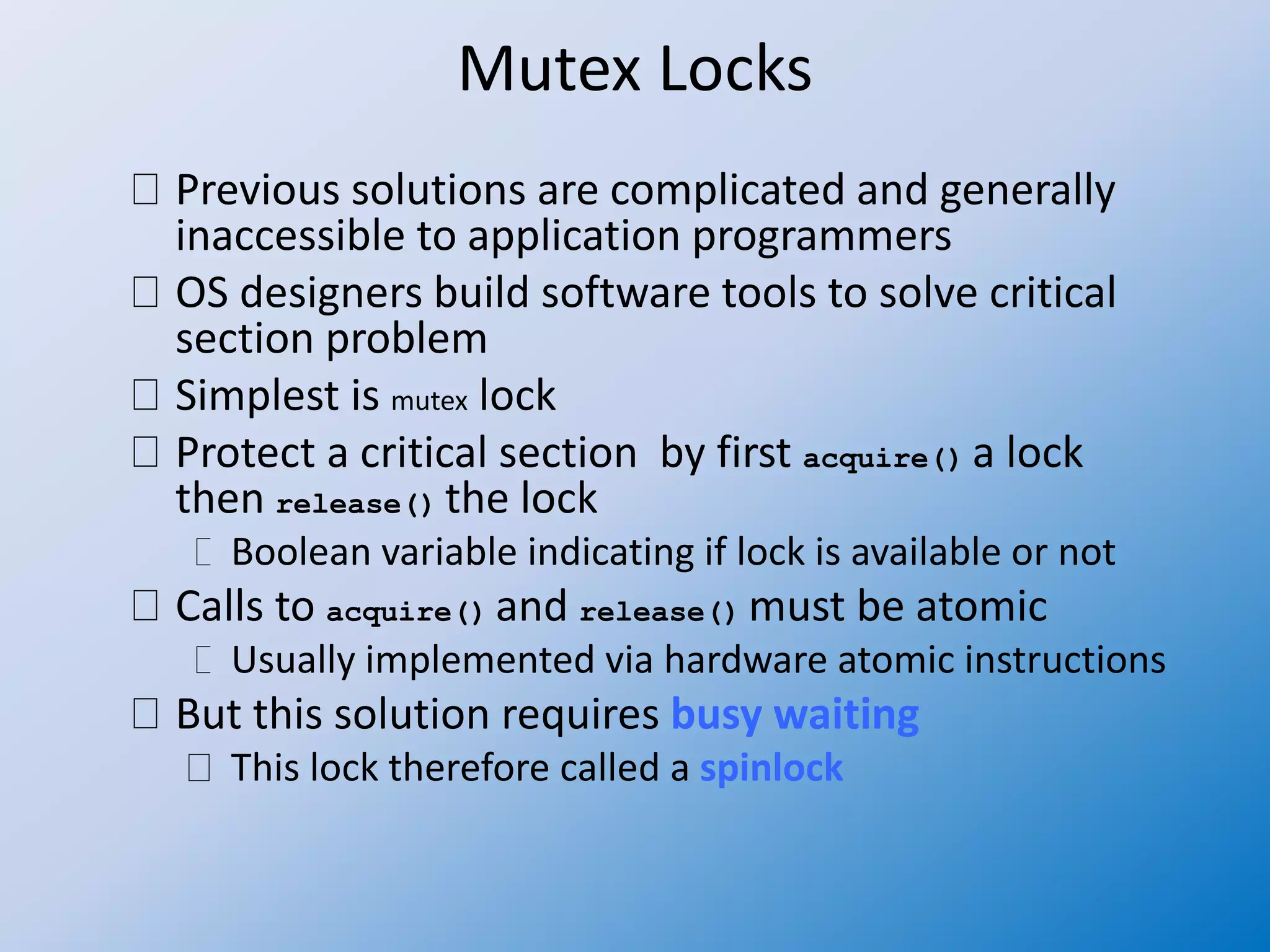 Operating System 24 Mutex Locks And Semaphores Ppt 9687