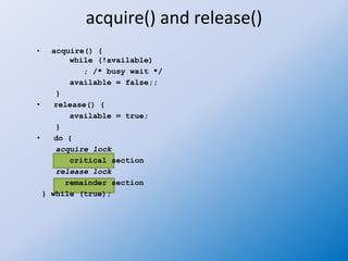 Operating system 24 mutex locks and semaphores | PPTX