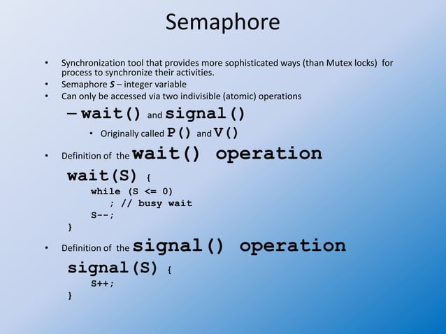 Operating System 24 Mutex Locks And Semaphores Ppt