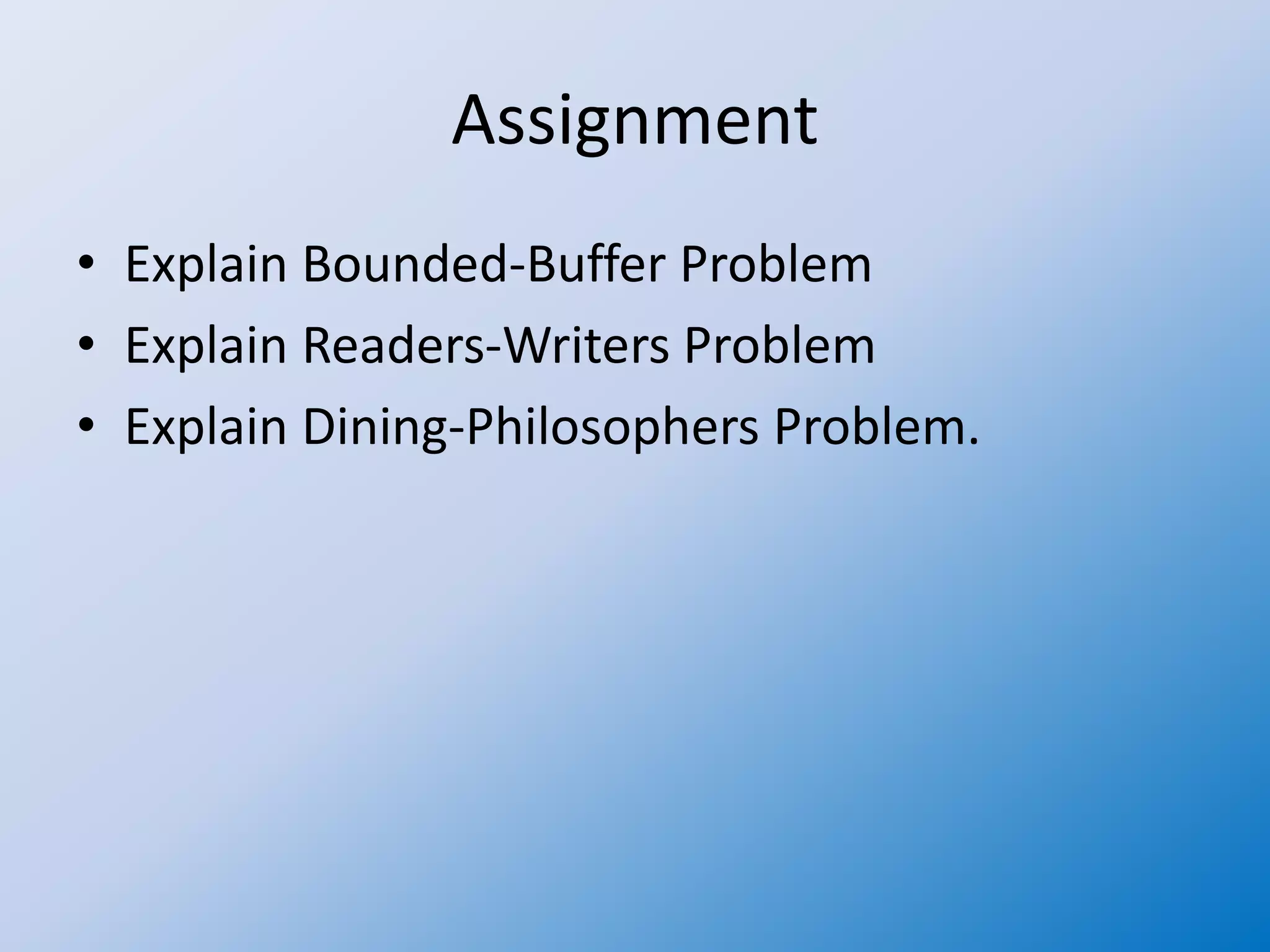 Operating system 25 classical problems of synchronization | PPTX