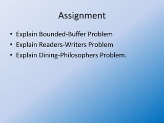Operating system 25 classical problems of synchronization | PPTX
