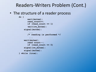 Operating system 25 classical problems of synchronization | PPTX
