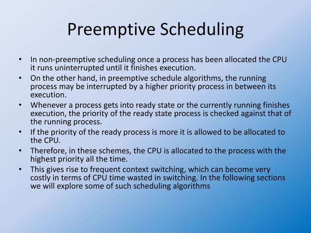 Operating System 30 Preemptive Scheduling Pptx Operating Systems Computer Software And