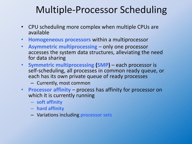 Operating System 31 Multiple Processor Scheduling Pptx Operating Systems Computer Software