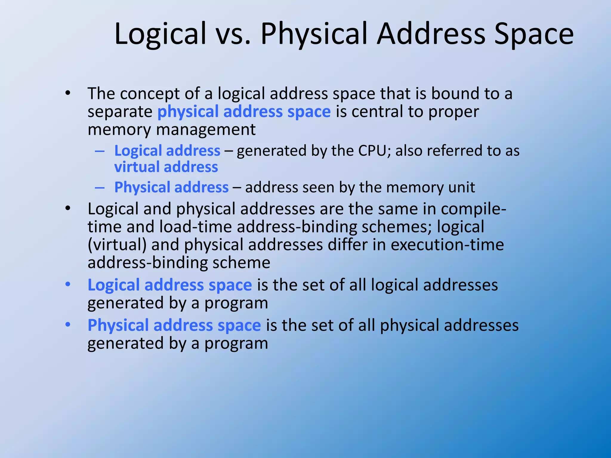 Operating system 32 logical versus physical address | PPTX