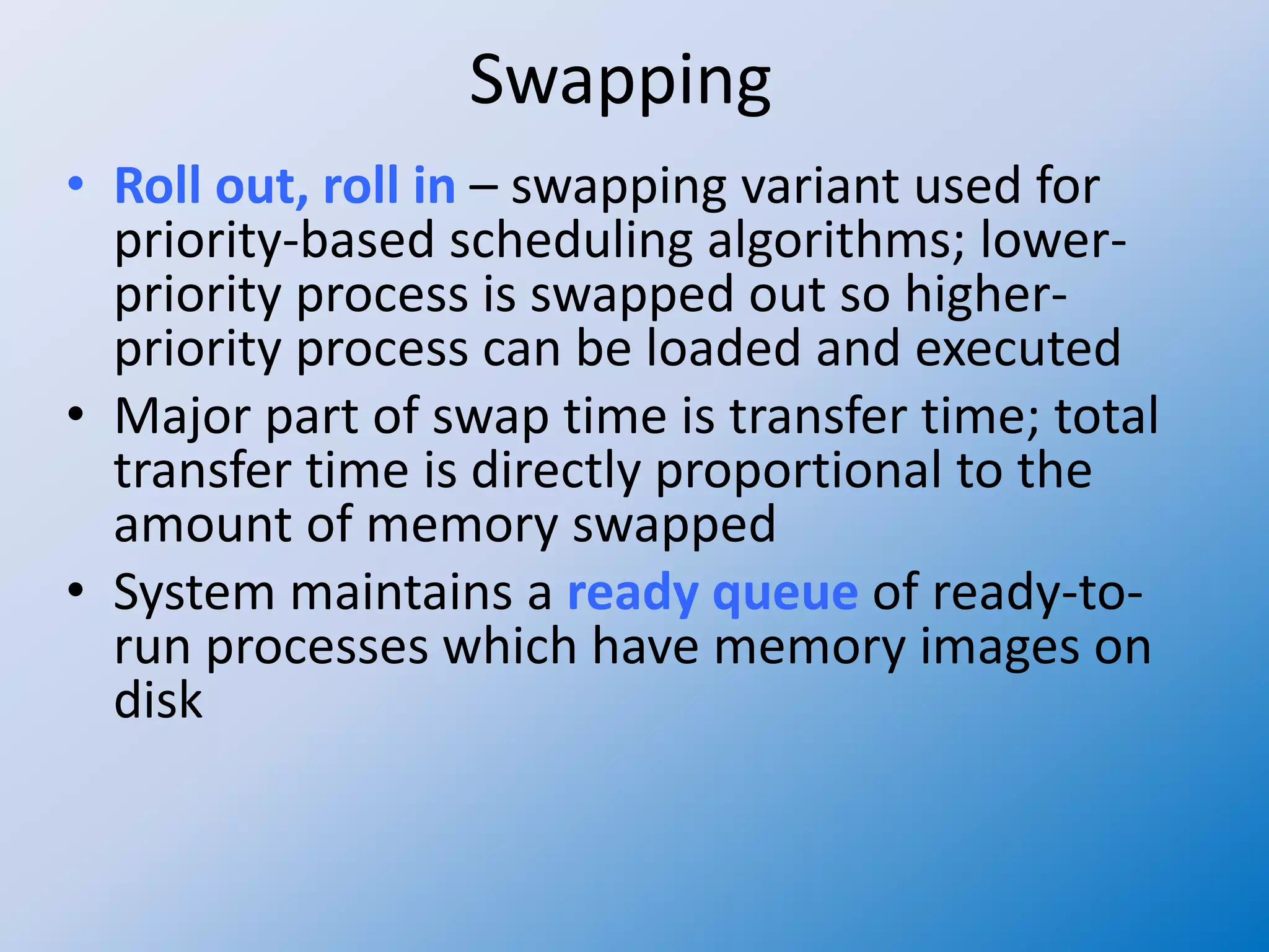 Operating System 33 Swapping Pptx Operating Systems Computer Software And Applications