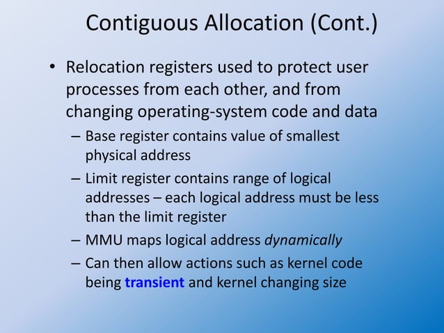 Operating system 34 contiguous allocation | PPTX | Operating Systems | Computer Software and ...