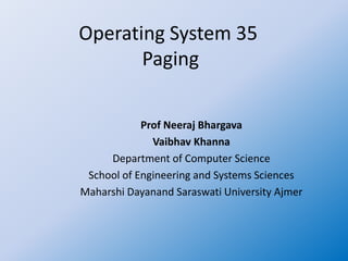 Operating system 35 paging | PPTX