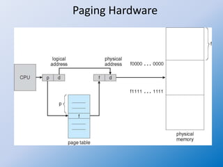 Operating system 35 paging | PPTX | Data Storage and Warehousing | Computing
