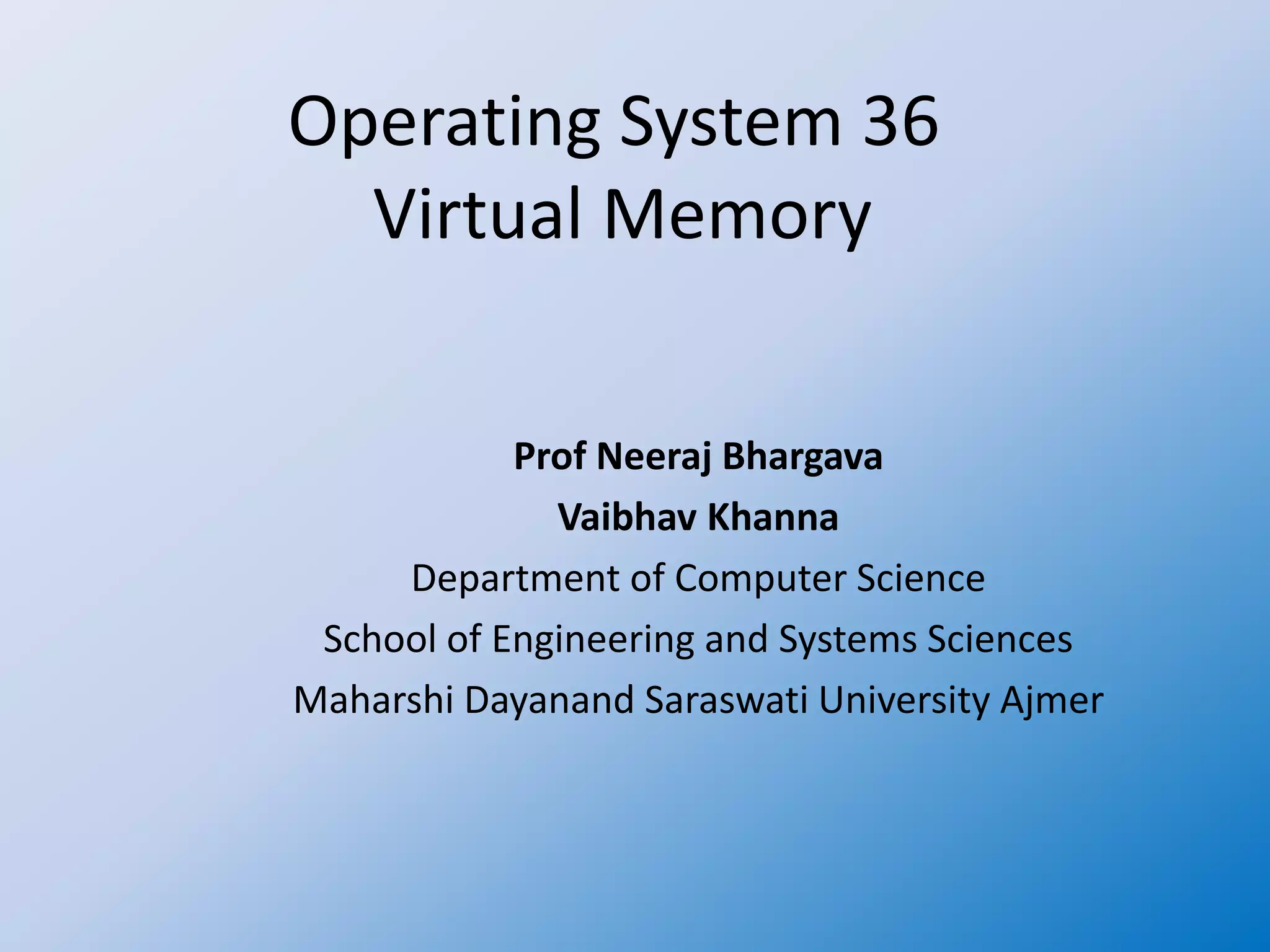 Operating system 36 virtual memory | PPT