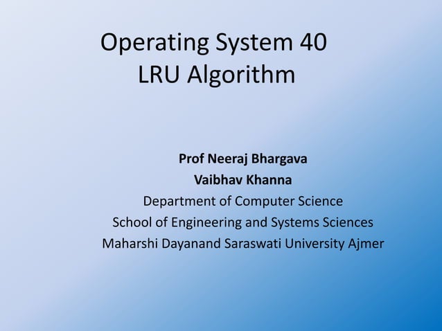Operating system 40 lru algorithm | PPT