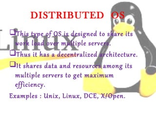 Types of Operating System | PPT | Operating Systems | Computer Software ...