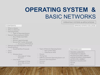 Operating System and Basic Networks | PPT