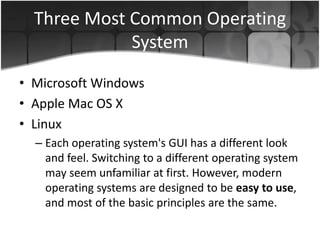 Operating system basics | PPTX