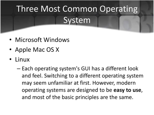 Operating system basics | PPTX