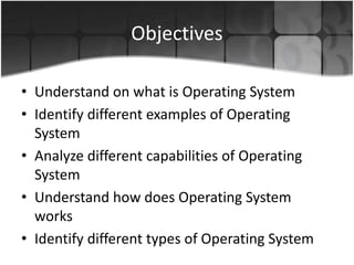 Operating system basics | PPTX