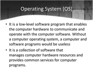 Operating system basics | PPTX