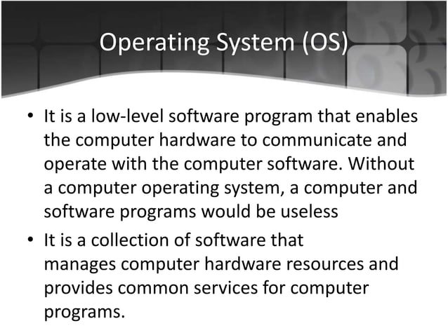 Operating system basics | PPTX