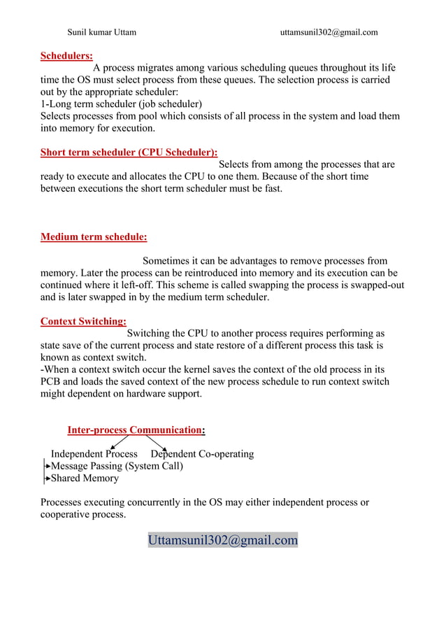 Operating system by uttam | PDF