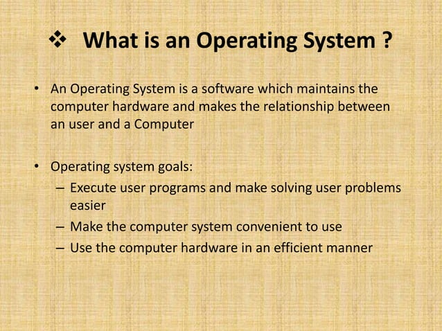 Operating system Chapter One | PPT