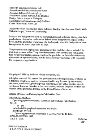 Operating system concepts 5th edition by silberschatz & galvin | PDF