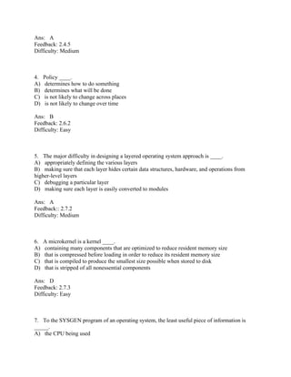 Question Bank for Operating System Concepts (9th Edition, International ...