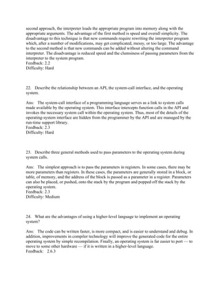 Question Bank for Operating System Concepts (9th Edition, International ...