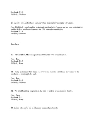 Question Bank for Operating System Concepts (9th Edition, International ...