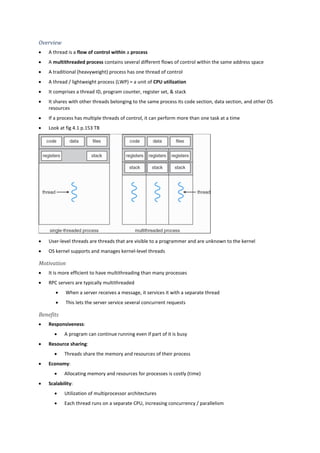 Operating system concepts (notes) | PDF