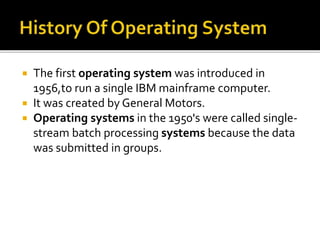 Introduction to Operating system | PPT