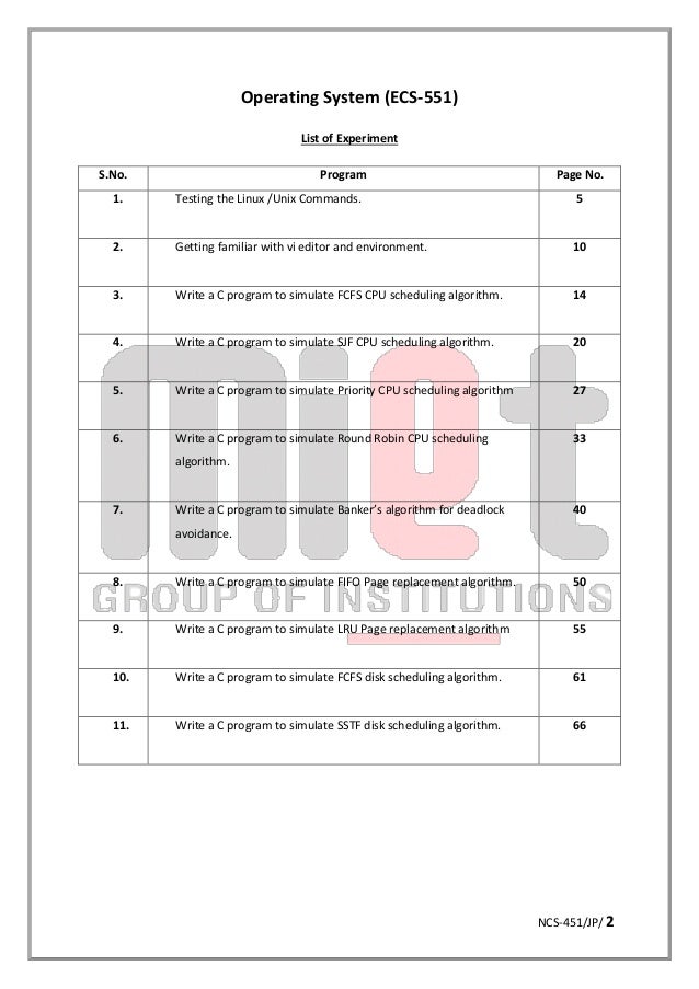 Operating System Lab Manual 