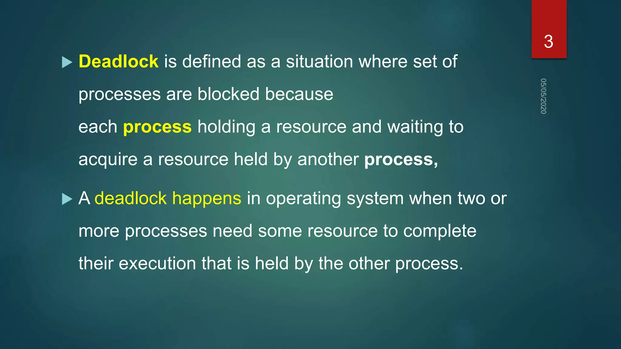 Operating system Deadlock | PPTX | Operating Systems | Computer Software and Applications