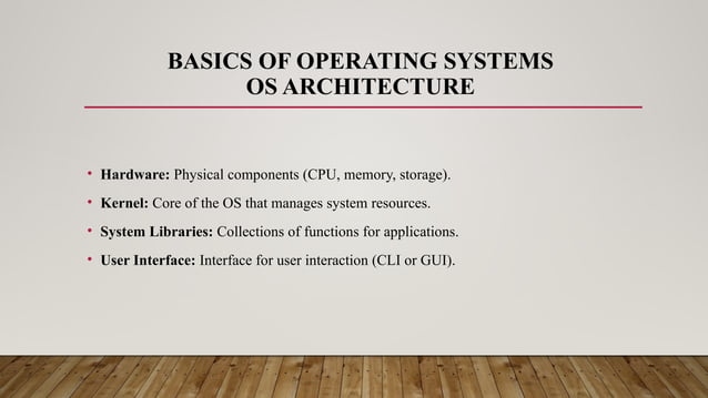 Introduction to operating system, Basic of | PPT