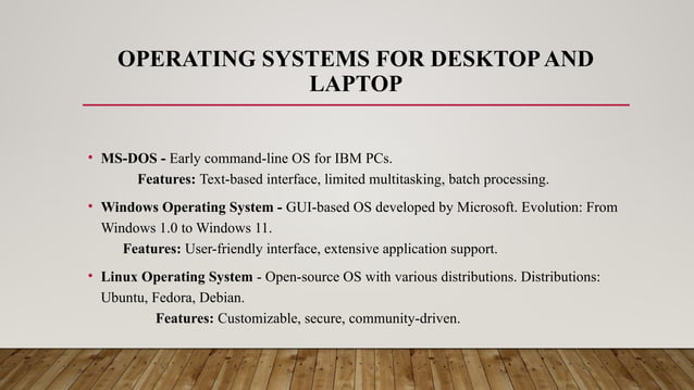 Introduction to operating system, Basic of | PPT