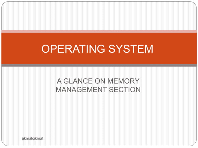 Operating System-Memory Management | PPTX